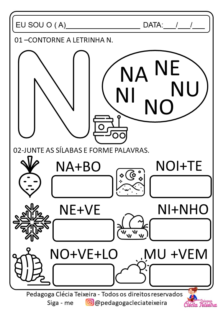 Sílabas Simples Atividades Clécia Teixeira