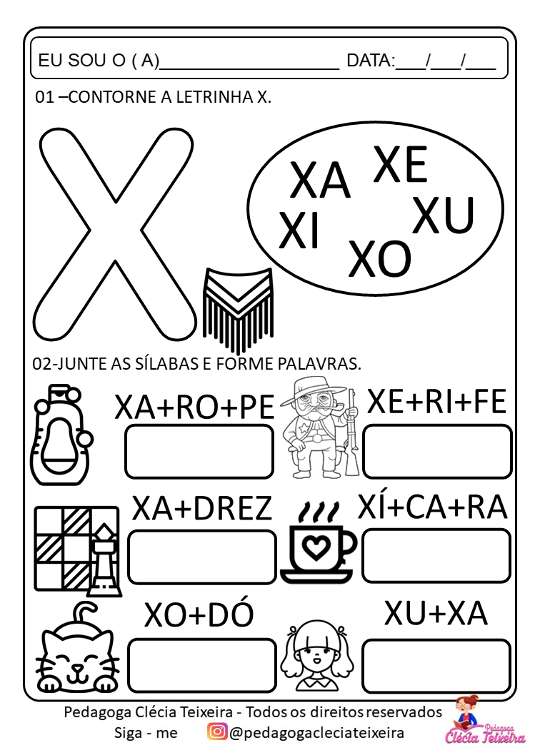 Sílabas Simples Atividades Clécia Teixeira