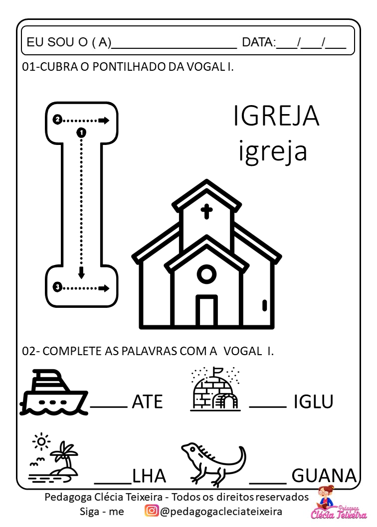 Atividades com vogais educação infantil - Clécia Teixeira