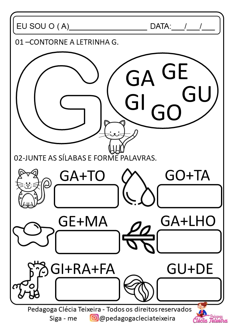 Sílabas Simples Atividades Clécia Teixeira