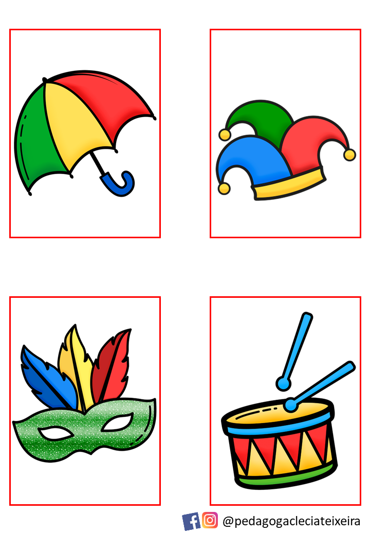 Jogo da memória carnaval-Recurso de ensino - Clécia Teixeira