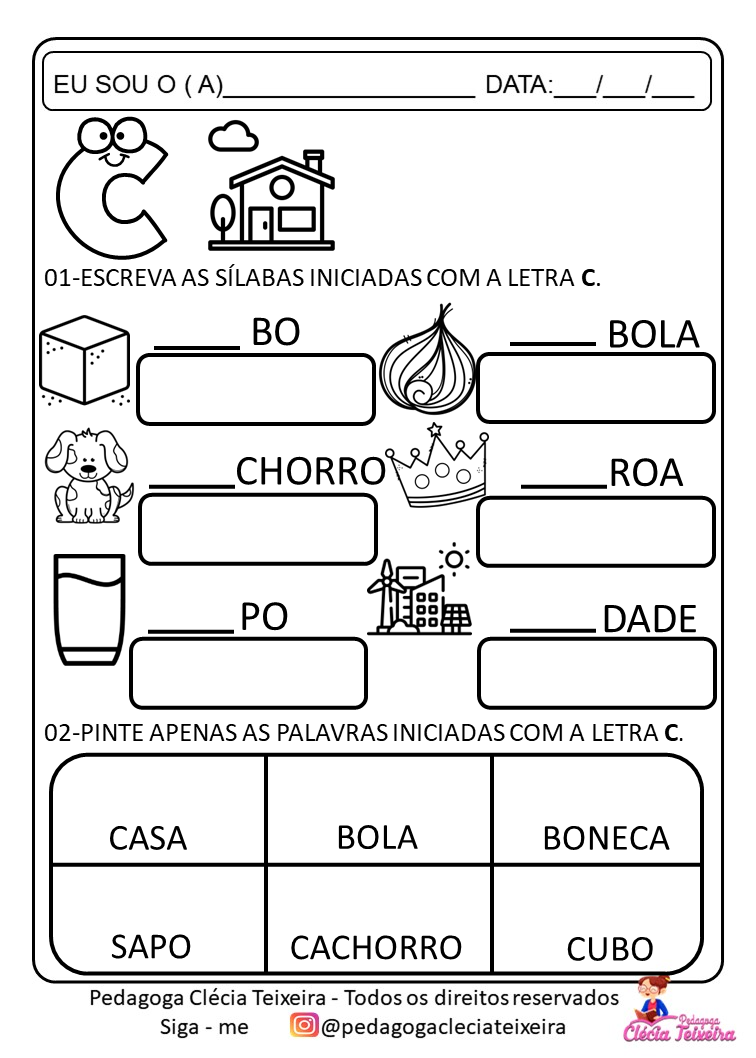 Atividades Com Sílabas Simples Clécia Teixeira