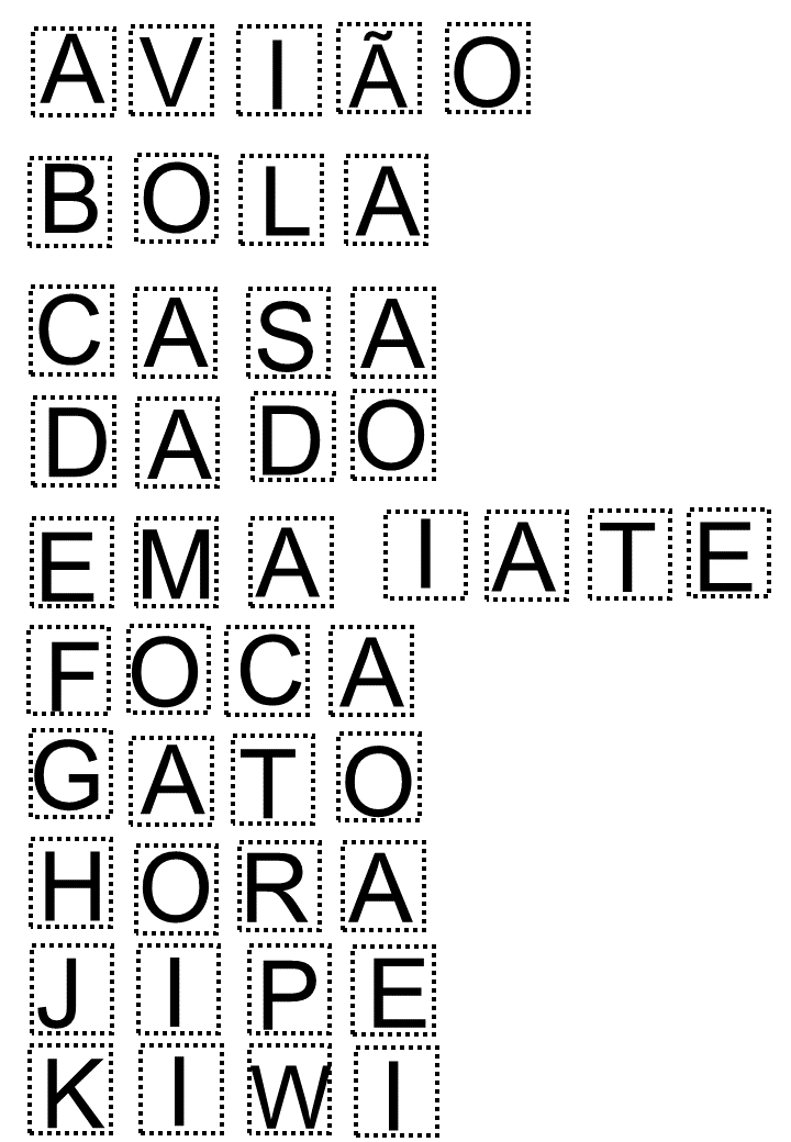 Atividade interativa com todas as letras do alfabeto - Clécia Teixeira