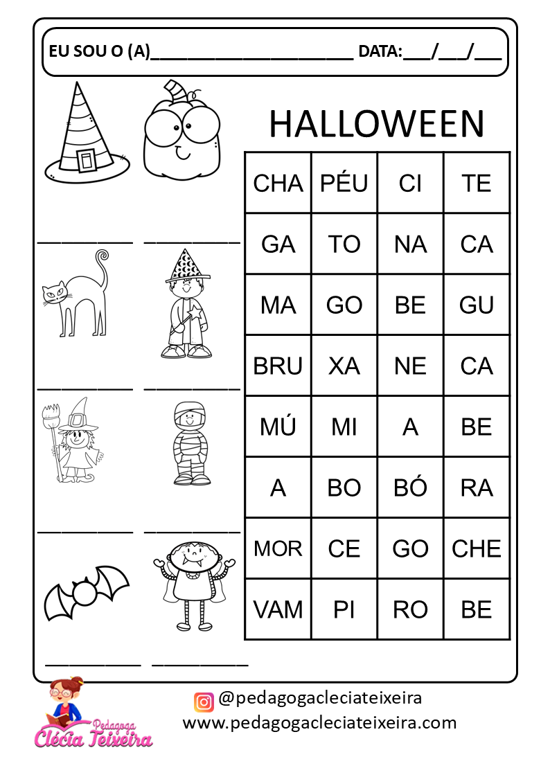 Halloween atividades para crianças - Clécia Teixeira