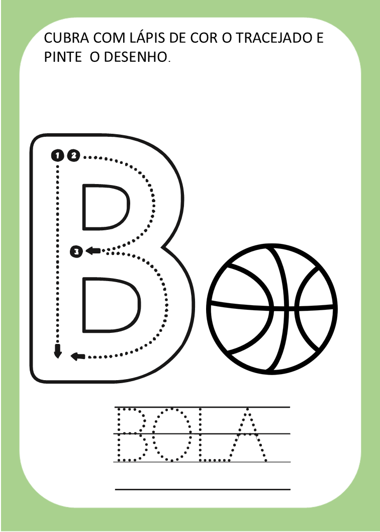 Atividade alfabeto tracejado coordenação motora - Clécia Teixeira