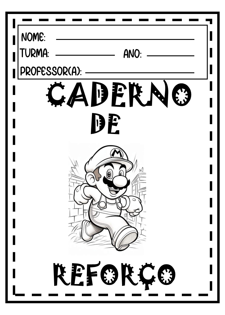 Capas de caderno Super Mario Bros grátis - Clécia Teixeira