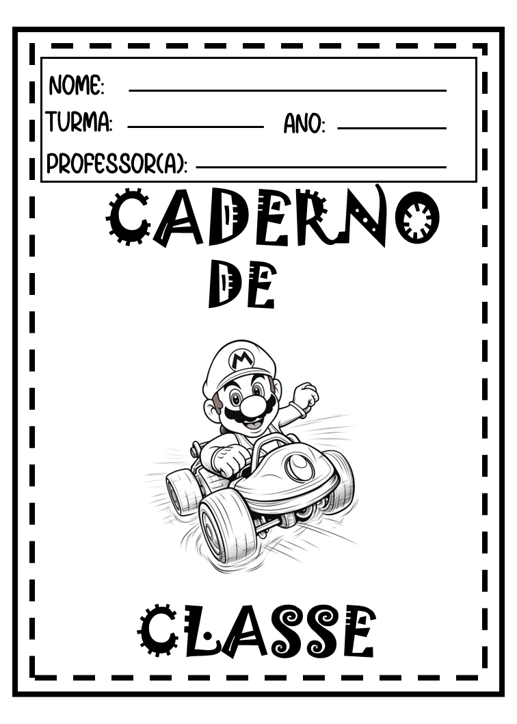 Capas de caderno Super Mario Bros grátis - Clécia Teixeira