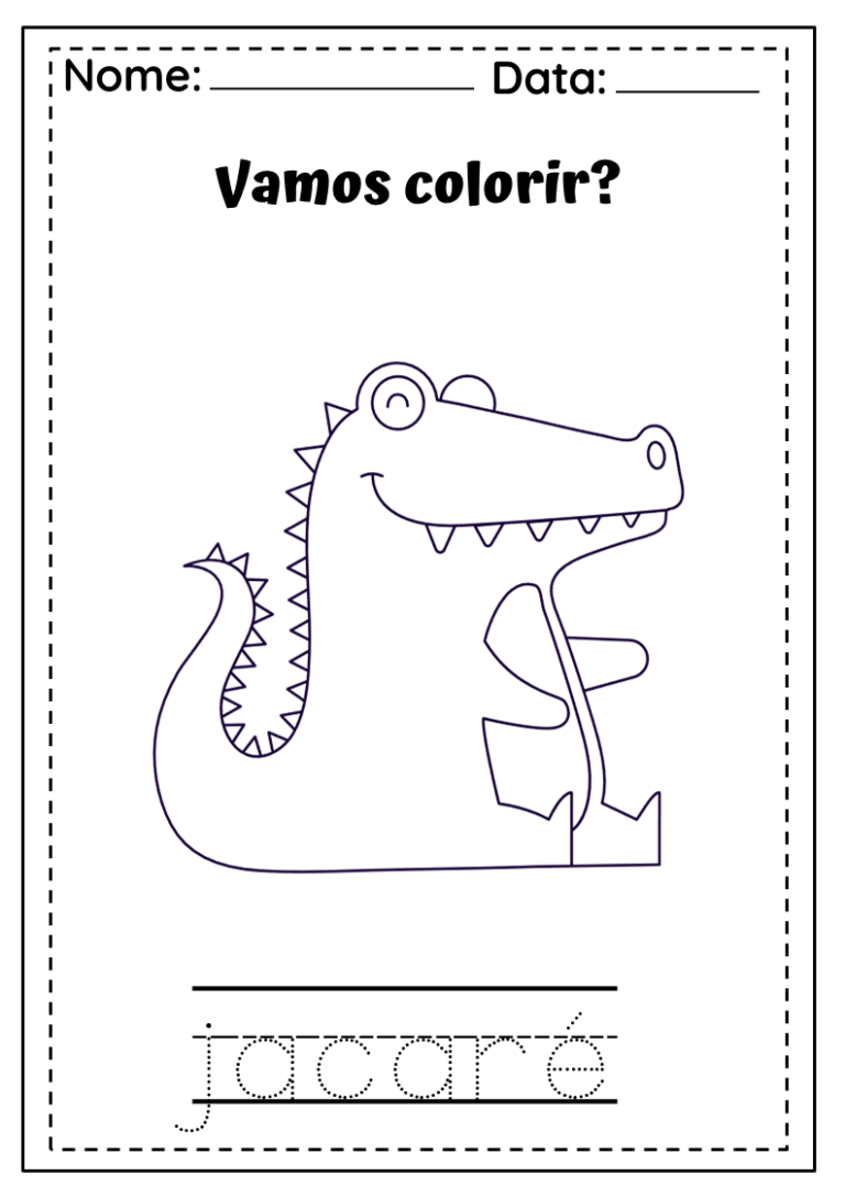 Atividades para colorir e trabalhar o tracejado - Clécia Teixeira