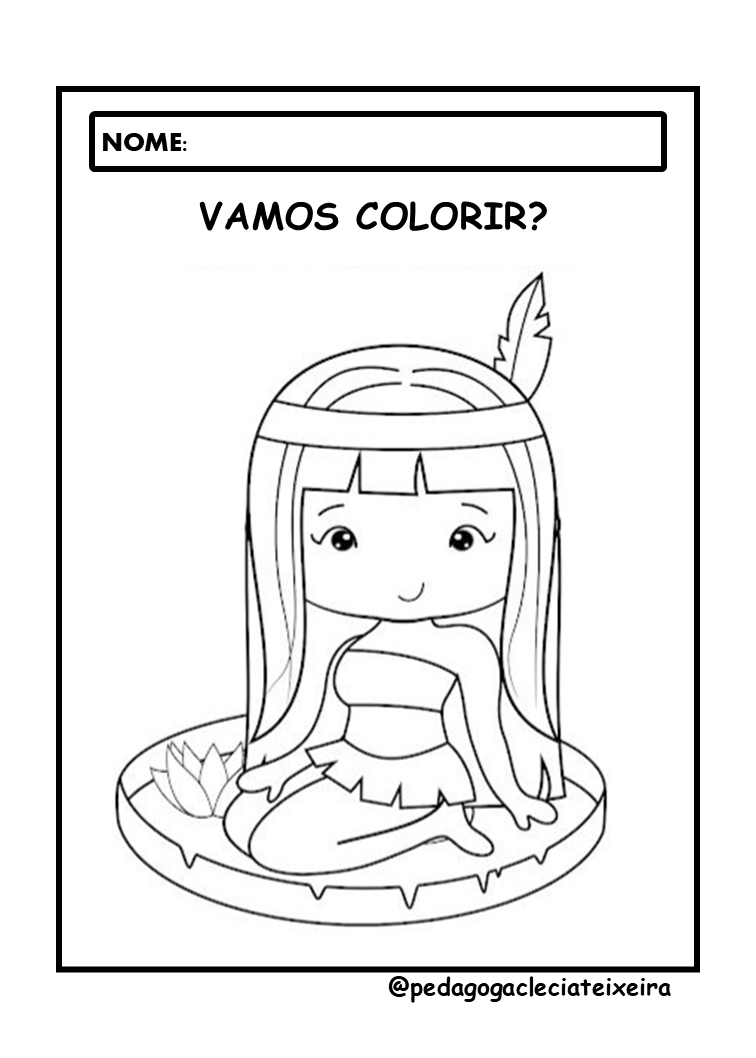 Folclore brasileiro para colorir e desenhos - Clécia Teixeira