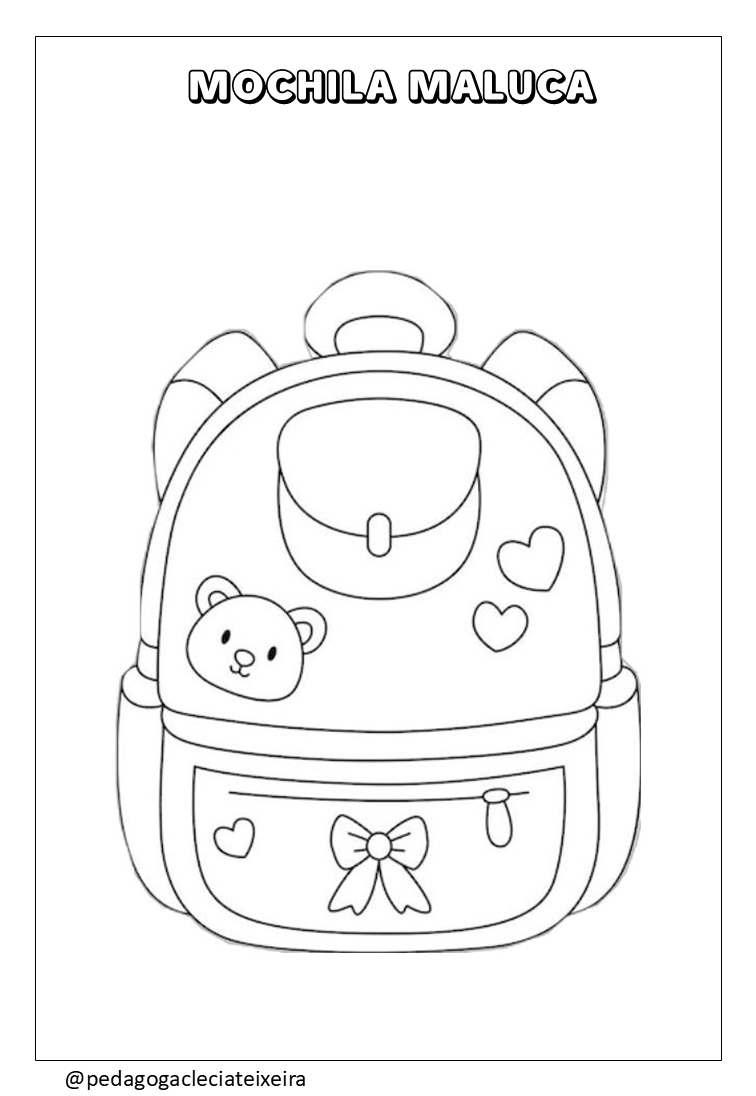 Dia da mochila maluca e meia maluca desenhos - Clécia Teixeira